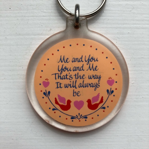 Vintage | Accessories | Sweet Vintage Pink Romantic Poem Keychain ...